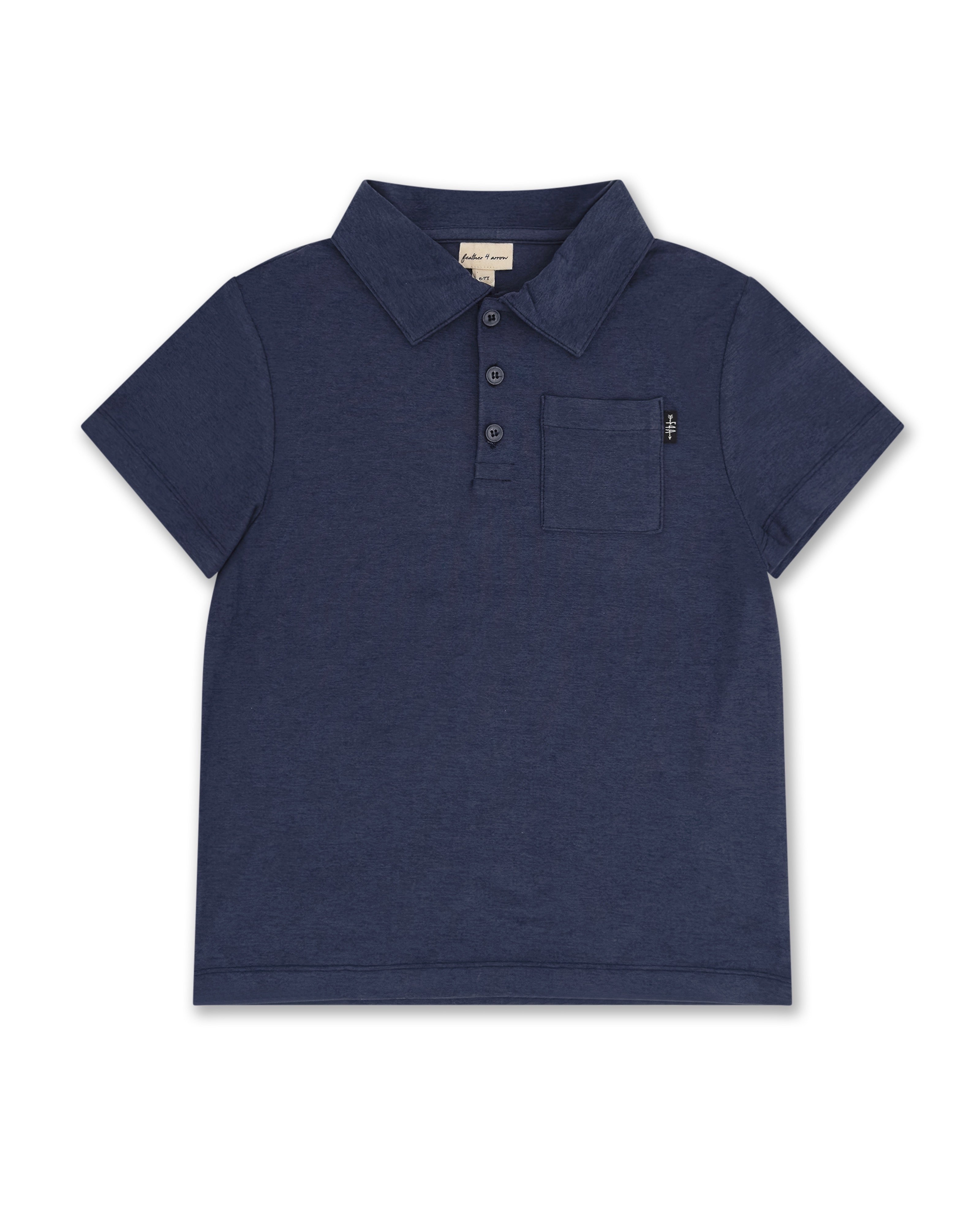 Boy's Feel Good Tech Polo - Navy Heather – Feather 4 Arrow